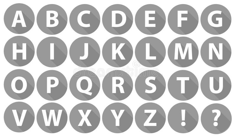 Full Alphabet, Grey Web Icon Set, Vector Illustration Stock Vector ...