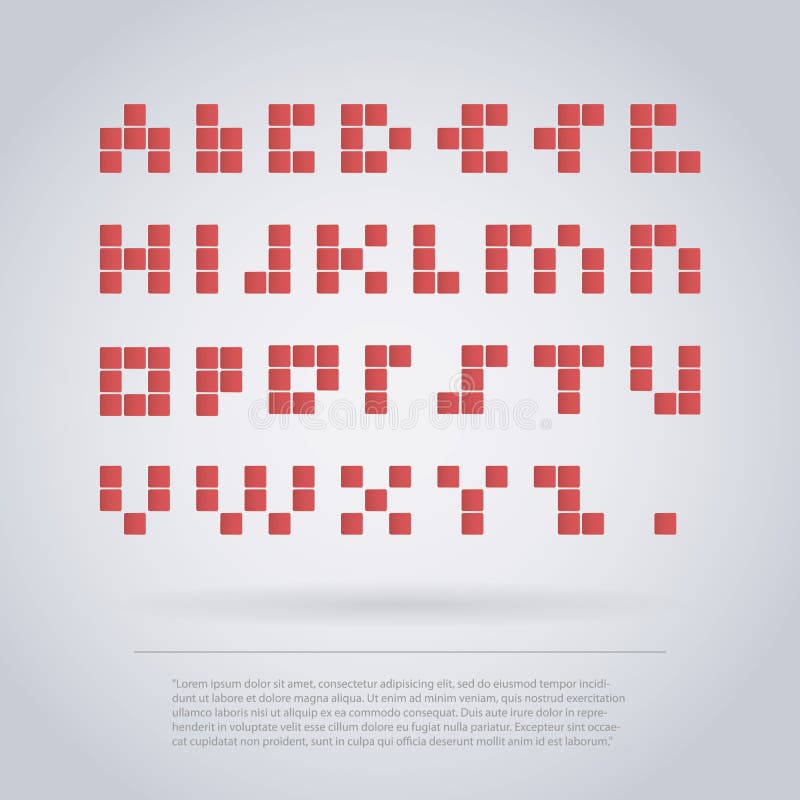 Full Alphabet - Letters Made of Squares Stock Vector - Illustration of ...