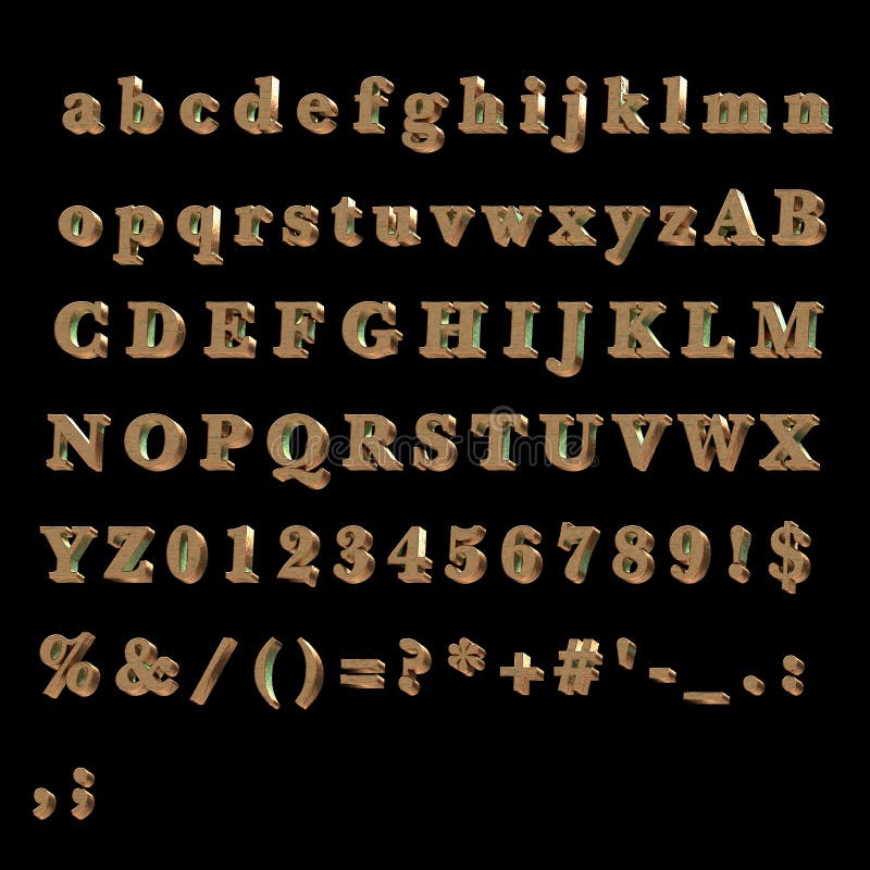 Full Alphabet with Numerals Stock Vector - Illustration of alphabet ...