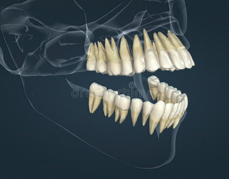 Full Anatomy Upper and Lower Teeth Stock Illustration - Illustration of ...