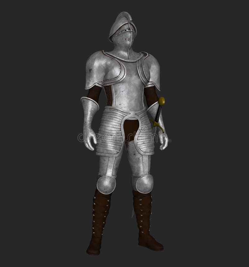 Full Armor Knight Illustration Stock Image - Illustration of stand ...