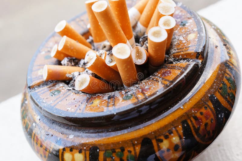 Full ashtray stock photo. Image of nicotine, dangerous - 22960874