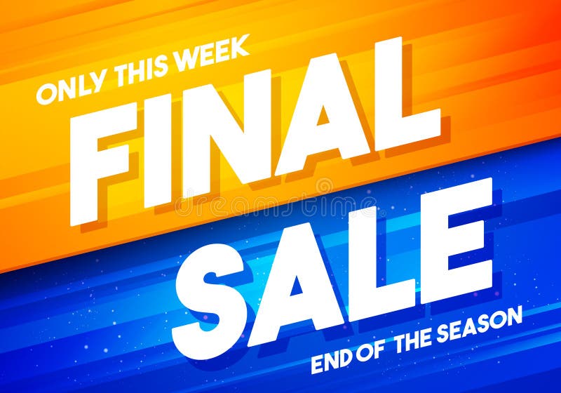 Duo Color Sale Banner with Text Final Sale Stock Vector - Illustration ...