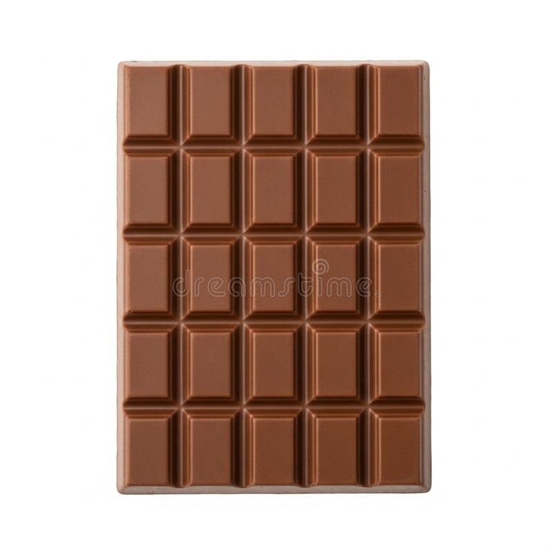 Full Bar of Milk Chocolate with Divided Rectangular Segments Isolated ...