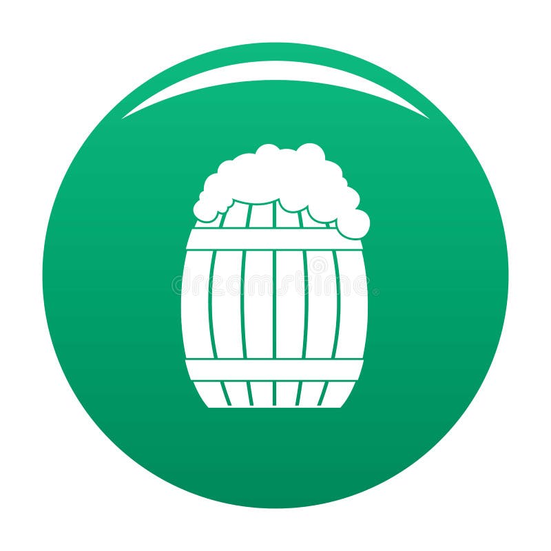 Full Barrel Icon Vector Green Stock Vector - Illustration of simple ...