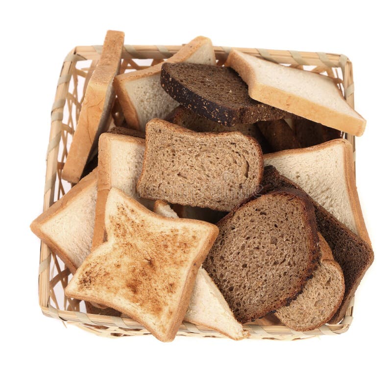 Full Basket of Different Sliced Bread Stock Photo - Image of crisp ...