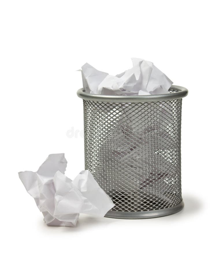 Hand Dropping Paper into Wastepaper Bin Stock Image - Image of human ...