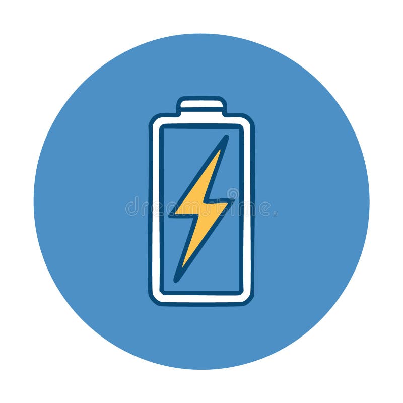 Full Battery Charge Icon. a Simple Icon of a Battery with a Lightning ...