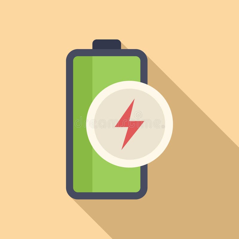 Full Battery Charging Icon Flat Vector. Volt Strength Stock Vector ...