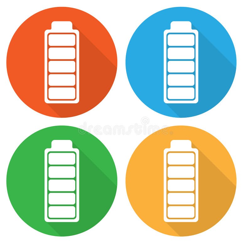Colourful Battery Cells, Full and Empty, Set, Vector Illustration Stock ... Colourful Battery Cells, Full and Empty, Set, Vector Illustration Stock ...