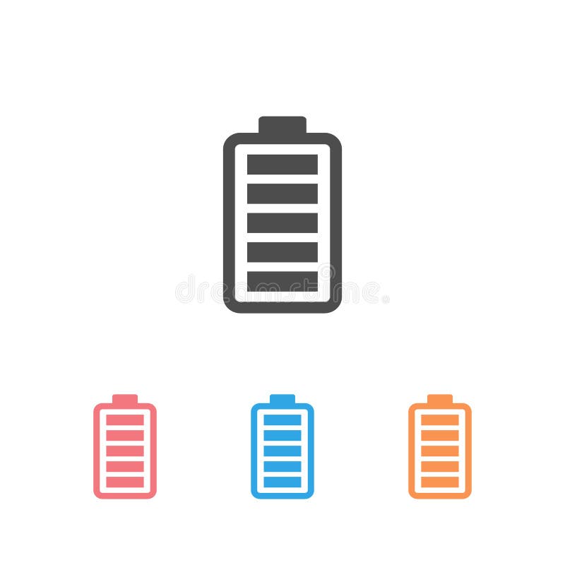 Full Battery Icon Set on White. Vector Illustration Stock Vector ...
