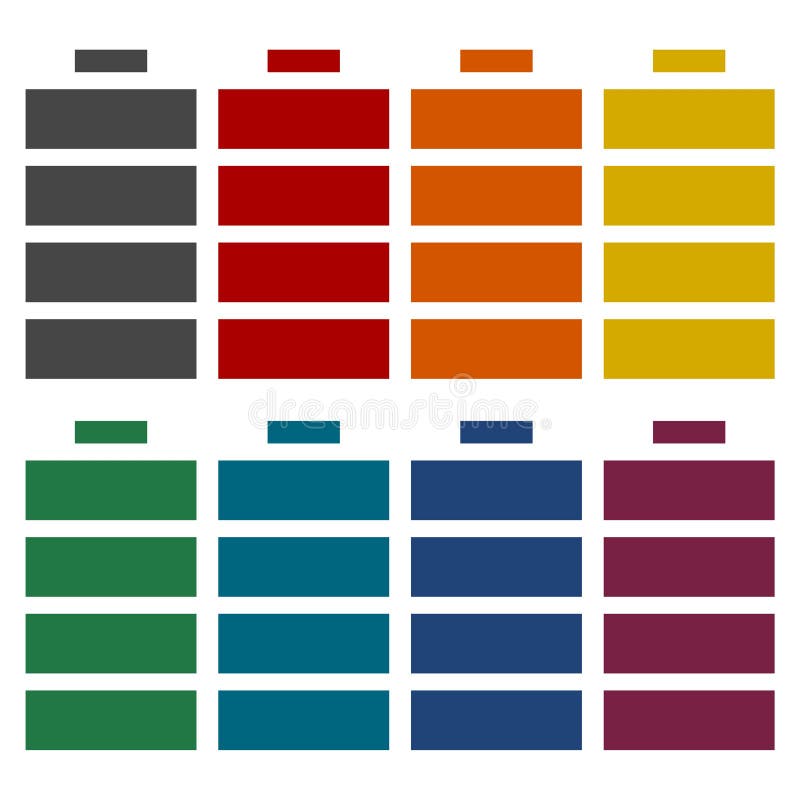 Full battery icons set stock illustration. Illustration of group ...