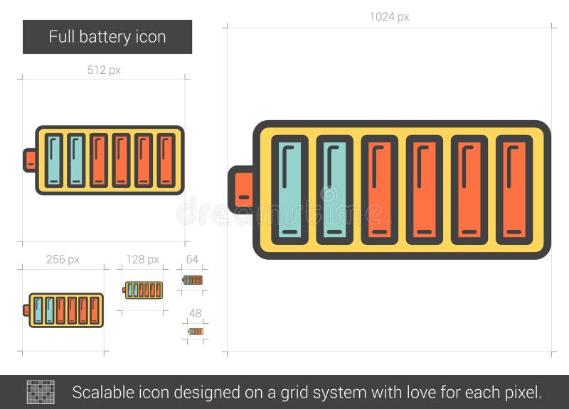 Full battery line icon. stock vector. Illustration of fully - 94420990