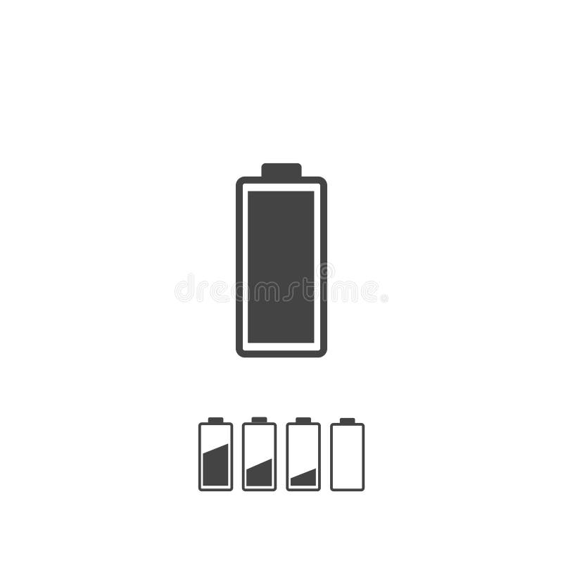 Full Battery and Low Battery Set on White Isolated Background Stock ...