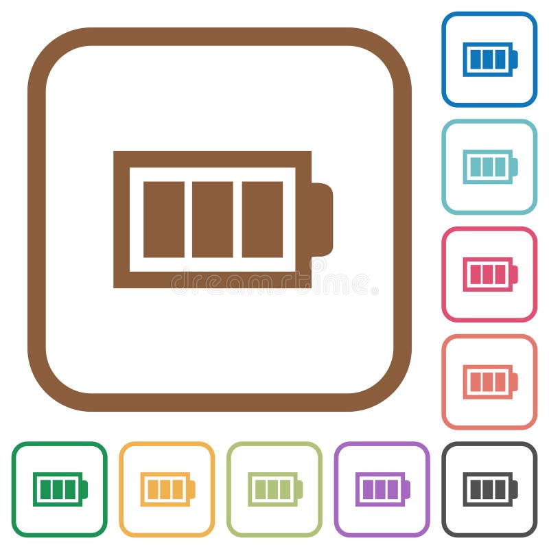 Full Battery with Three Load Units Simple Icons Stock Vector ...