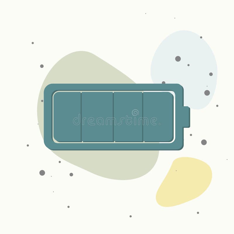 Full Battery Vector Icon. Charged Battery Green Cartoon Style on White ...