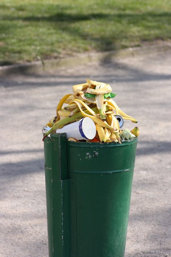 Full green dustbin stock photo. Image of mess, container - 34563186