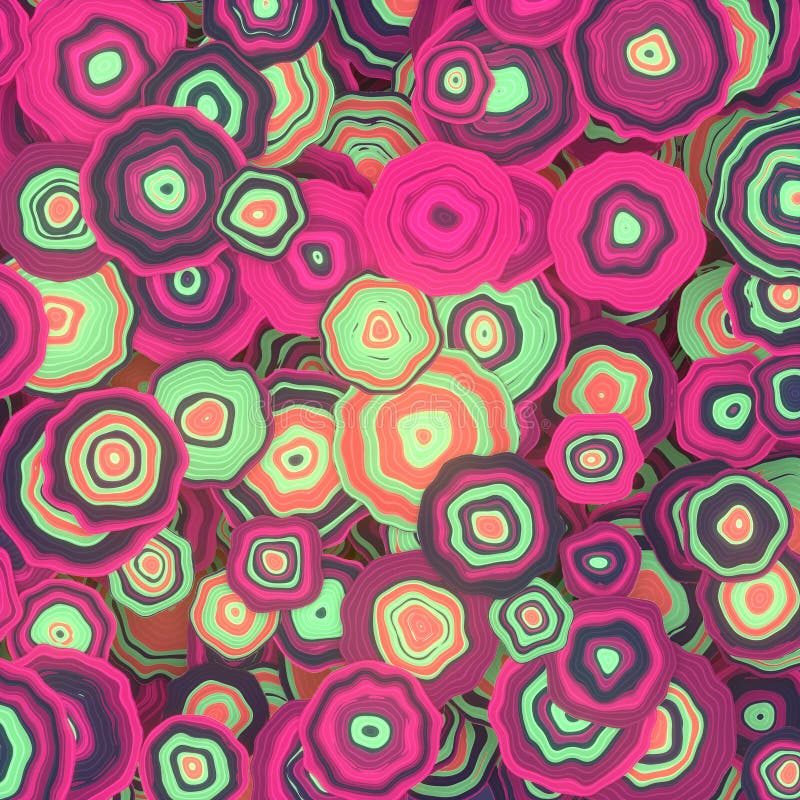 Full Bloom Flat Pattern for Concept Design. 3d Rendering Digital ...