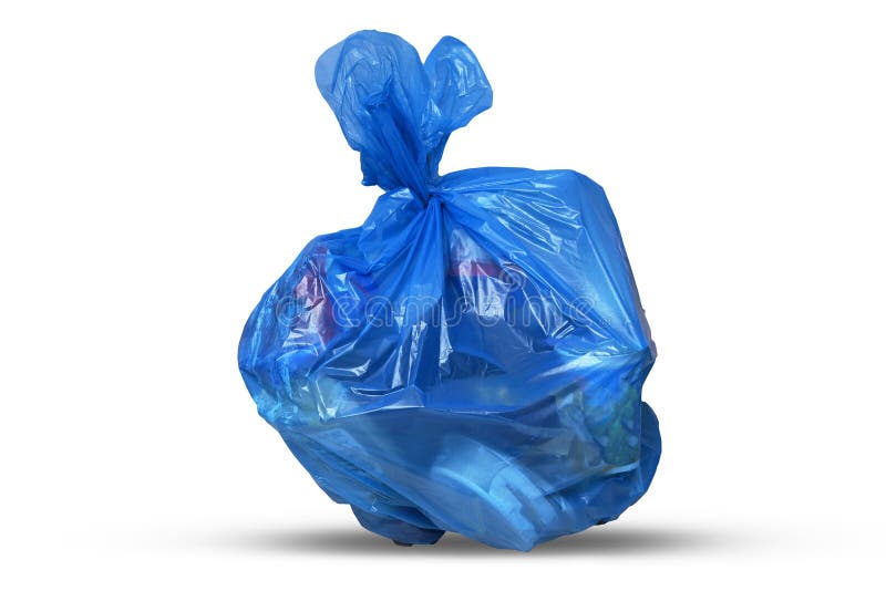 Full Blue Coloured Rubbish Bag Full of Refuse Stock Image - Image of ...
