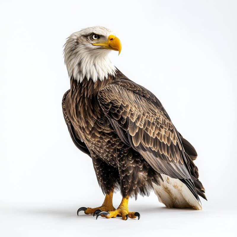Full Body of a Bald Eagle, Transparent, Isolated on White Stock Photo ...