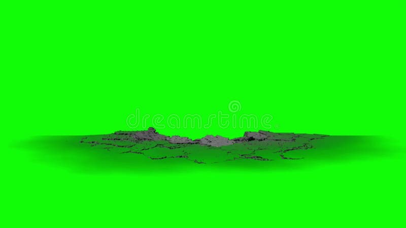 Ground Debris Collapse Animation on Green Screen – Dramatic Structure ...