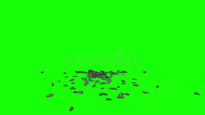 Ground Debris Collapse Animation on Green Screen – Dramatic Structure ...