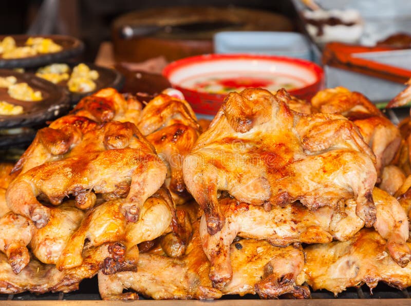 Broiled chickens. stock image. Image of chicken, fried - 1901307