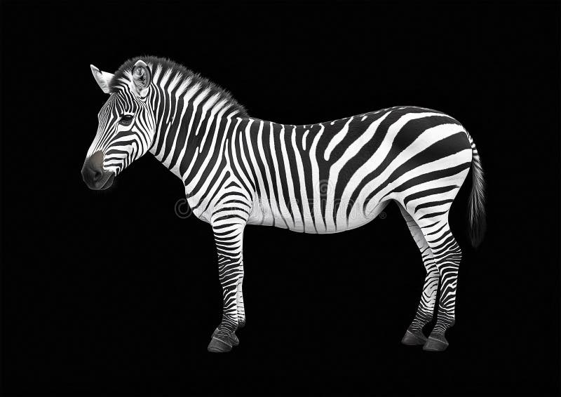 Full-Body Zebra with Black and White Stripes Isolated Against a Solid ...