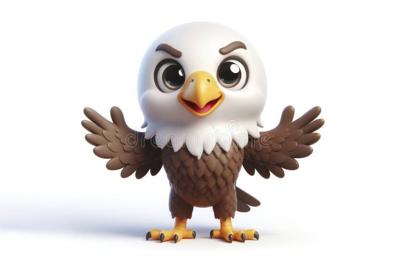 A Happy Eagle on White Background Stock Vector - Illustration of mascot ...