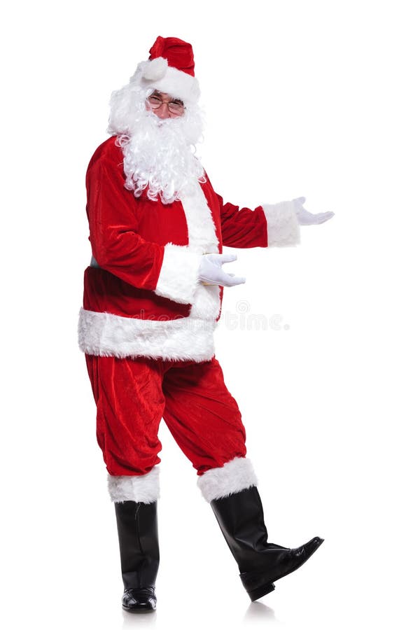 Full Body Picture of Santa Claus Presenting Stock Photo - Image of ...