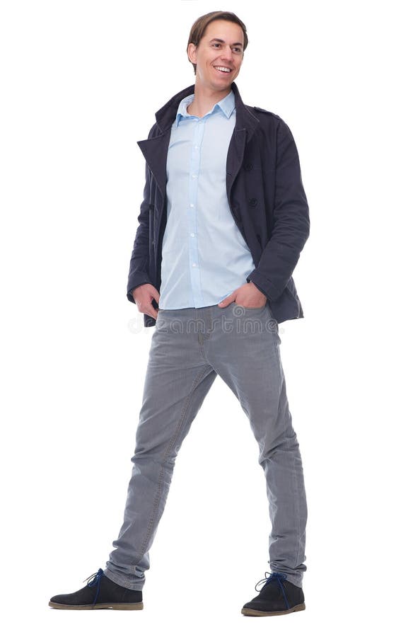 Full Body Portrait of a Handsome Young Man Stock Image - Image of blue ...