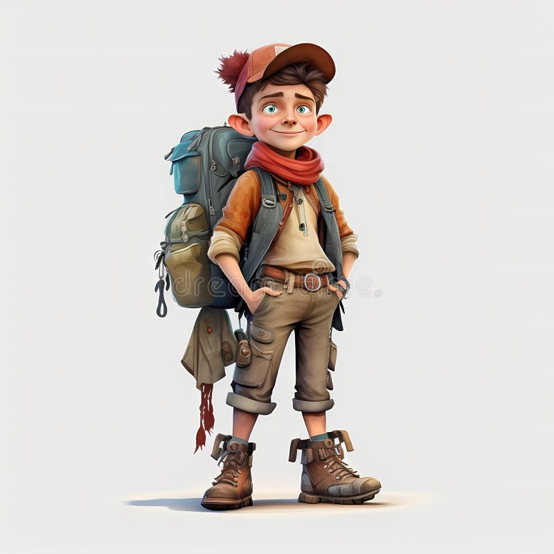 Happy Smiling Adventurer Boy. Generative AI Stock Photo - Image of ...