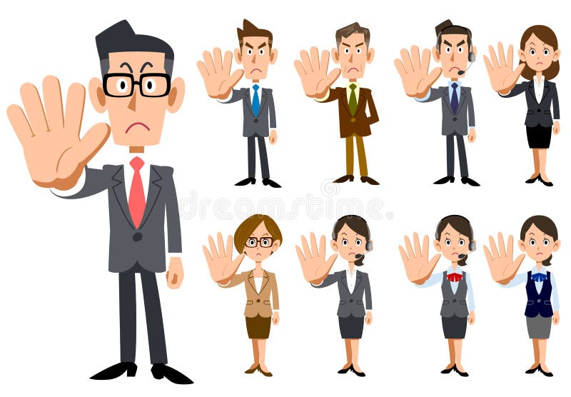 Full-body Set of Men and Women of Office Workers To Stop Stock Vector ...
