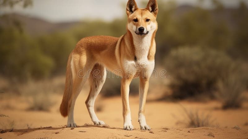 Full Body Shot of Dingo in Australia Looking Straight Towards the ...