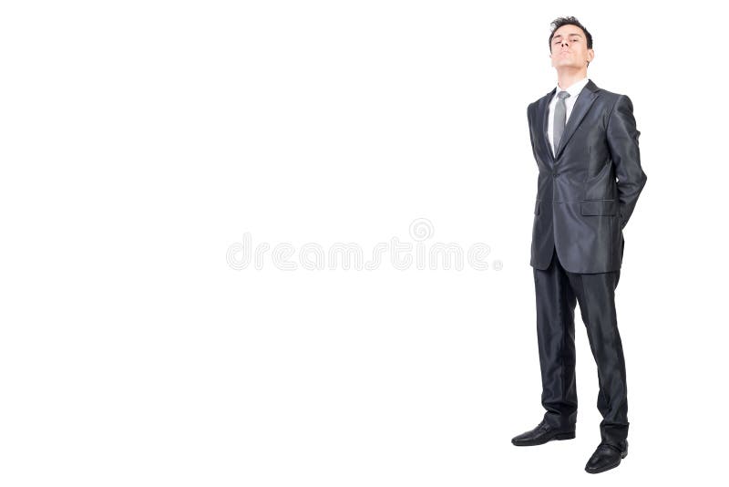 Strict Man in Elegant Suit. White Background. Stock Image - Image of ...
