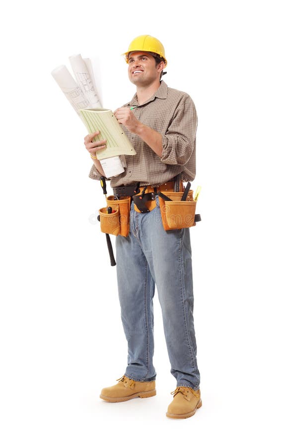 Full Body Worker Writing Notes Stock Image - Image of anticipation ...