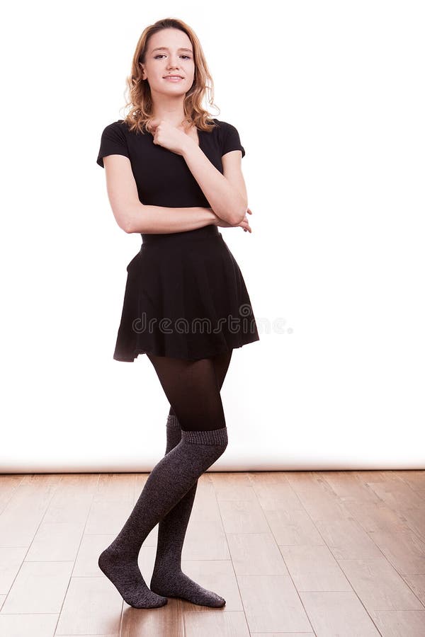 Full Body Young Woman Looking at the Camera Stock Image - Image of hair ...