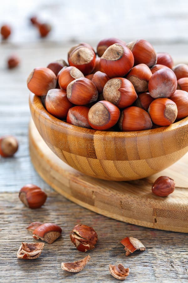 Full Bowl of Ripe Hazelnuts. Stock Image - Image of filbert, broken ...