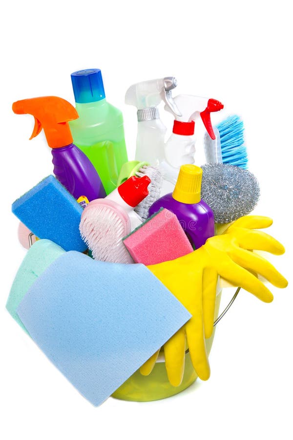 Full Box of Cleaning Supplies Stock Image - Image of supplies, cleaning ...