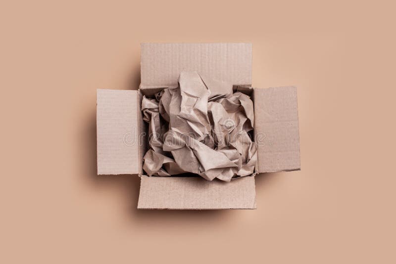 Full Box of Wrinkled Paper. Excess Packaging Concept Stock Image ...
