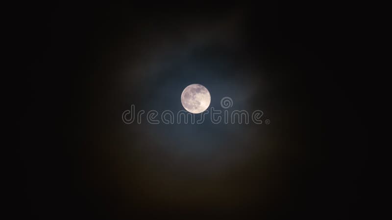 Full Bright Moon with Fast Moving Clouds in Front of it. Stock Footage ...