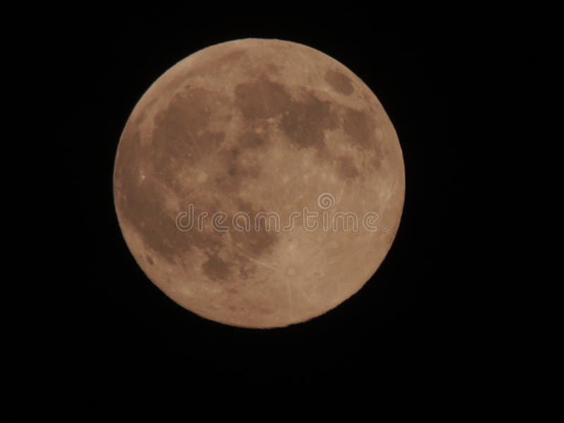 Full Brown Moon in the Black Sky at Night Stock Photo - Image of night ...