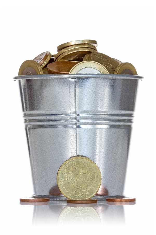 Full Bucket of Golden Coins Stock Image - Image of pail, currencies ...
