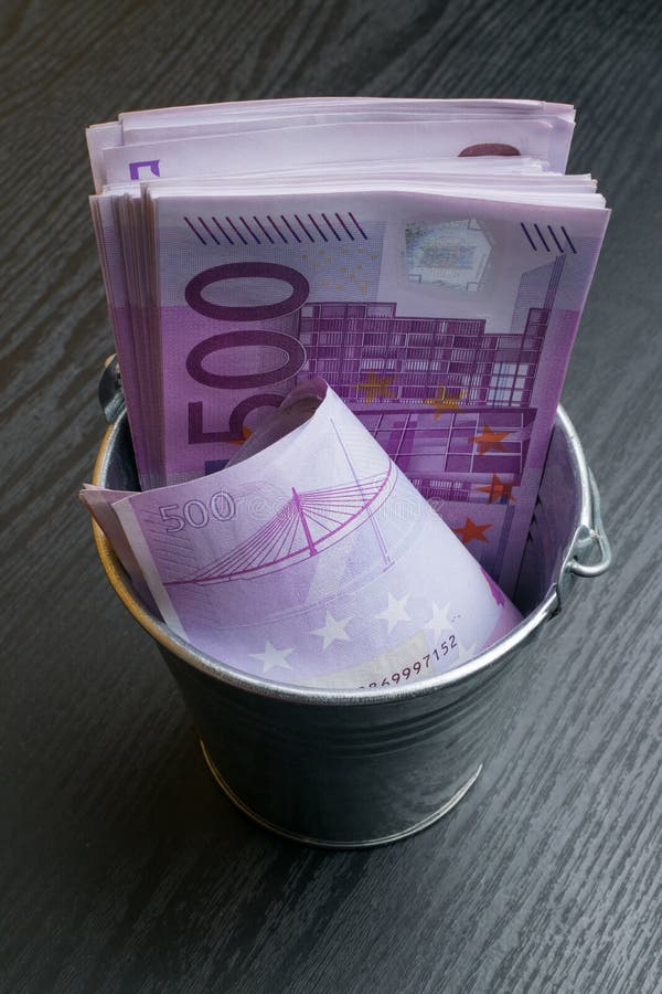 A Full Bucket of Euro Cash Money Stock Photo - Image of bucketofcents ...