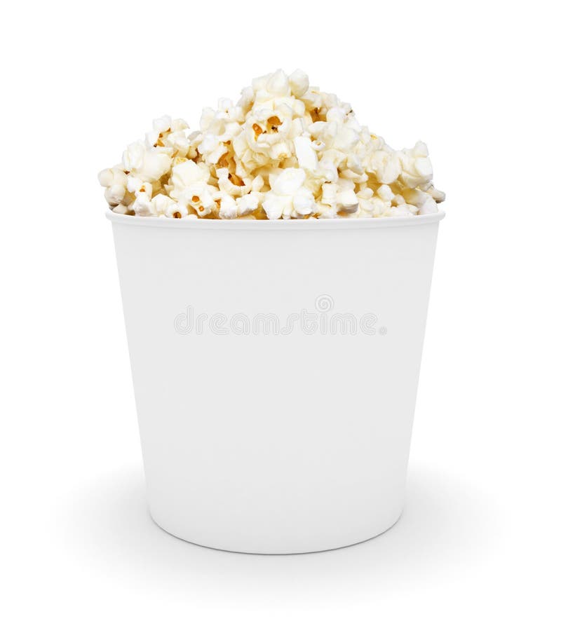 Full bucket of popcorn. stock photo. Image of carton - 37909306