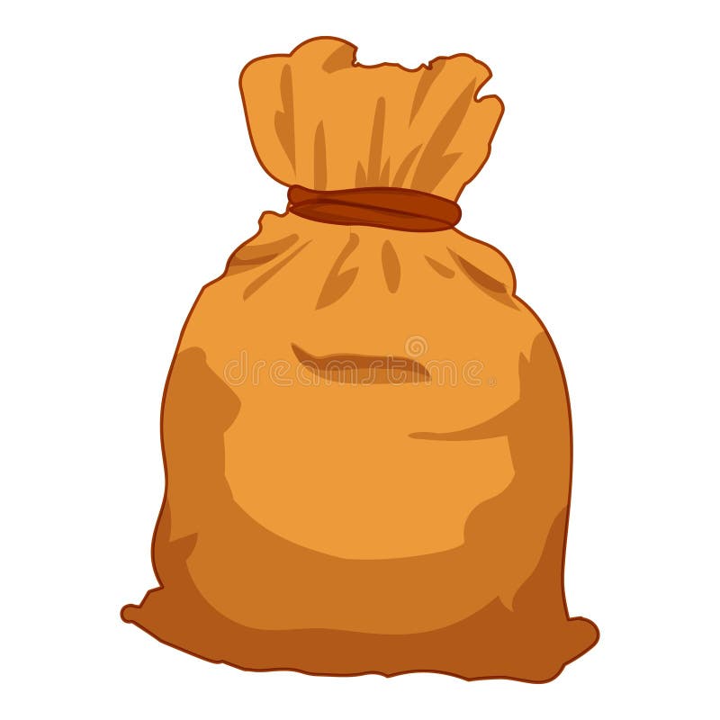 Full Burlap Sack Tied with Rope Standing Upright Stock Vector ...