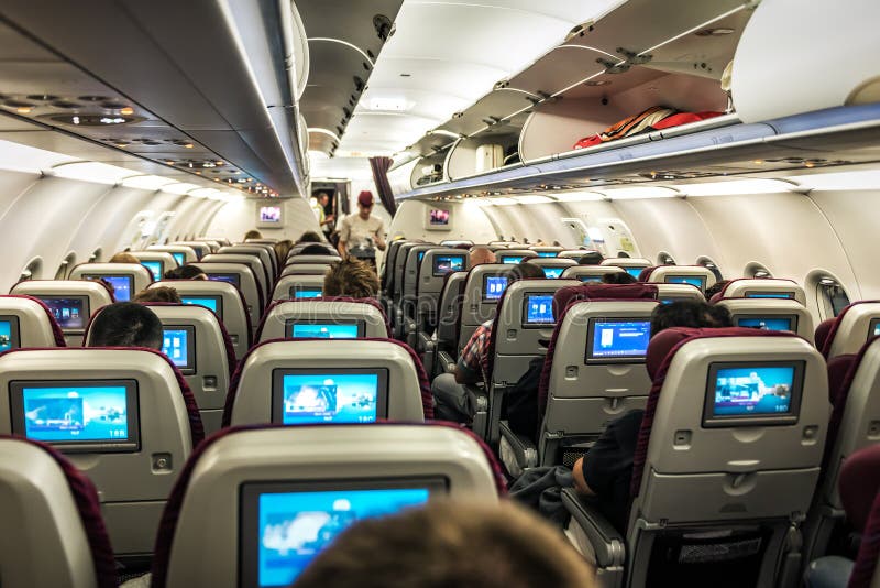 Full Cabin of a Passenger Plane Stock Image - Image of aeroplane, plane ...