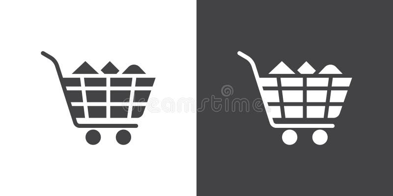 Full Cart Icon Thin Line Illustration Set Stock Vector - Illustration ...