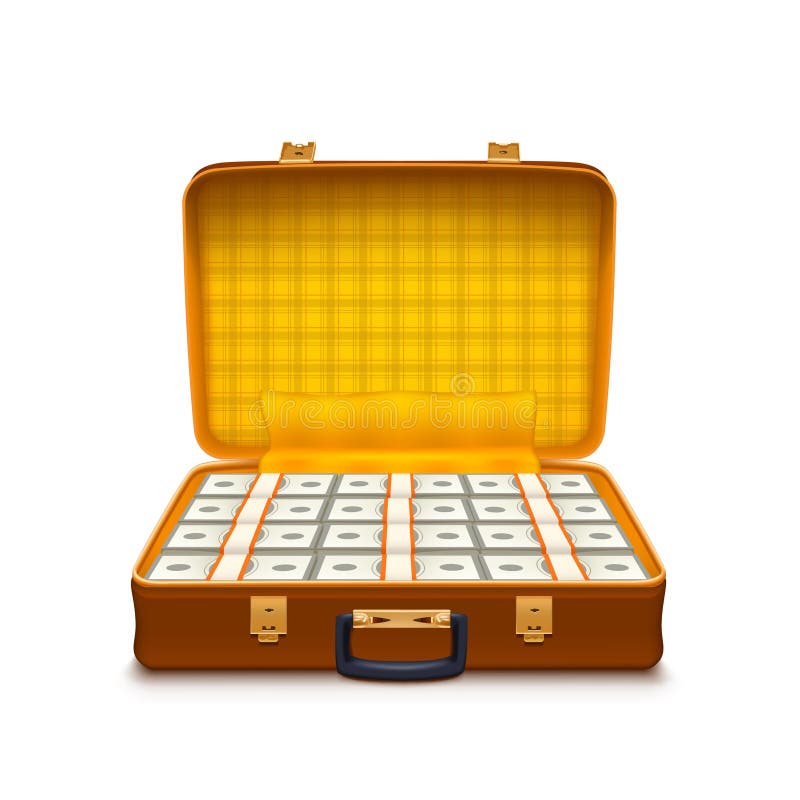 Full case of money stock vector. Illustration of icon - 105594444