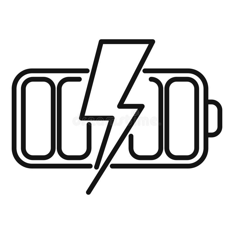 Full Charging Battery Progress Icon Outline Vector. Modern Design Stock ...